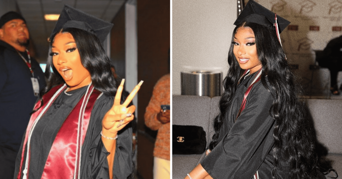 Megan Thee Graduate: Proud fans rejoice as rapper graduates from Texas ...